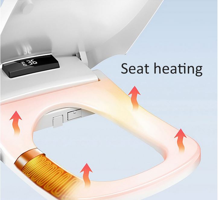 Capac WC Inteligent cu telecomanda, model patrat, functie bideu, senzor ...